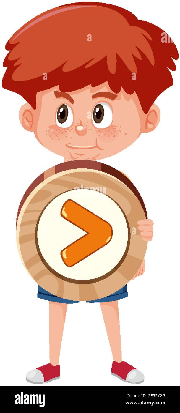 Student boy holding basic math symbol or sign cartoon character ...