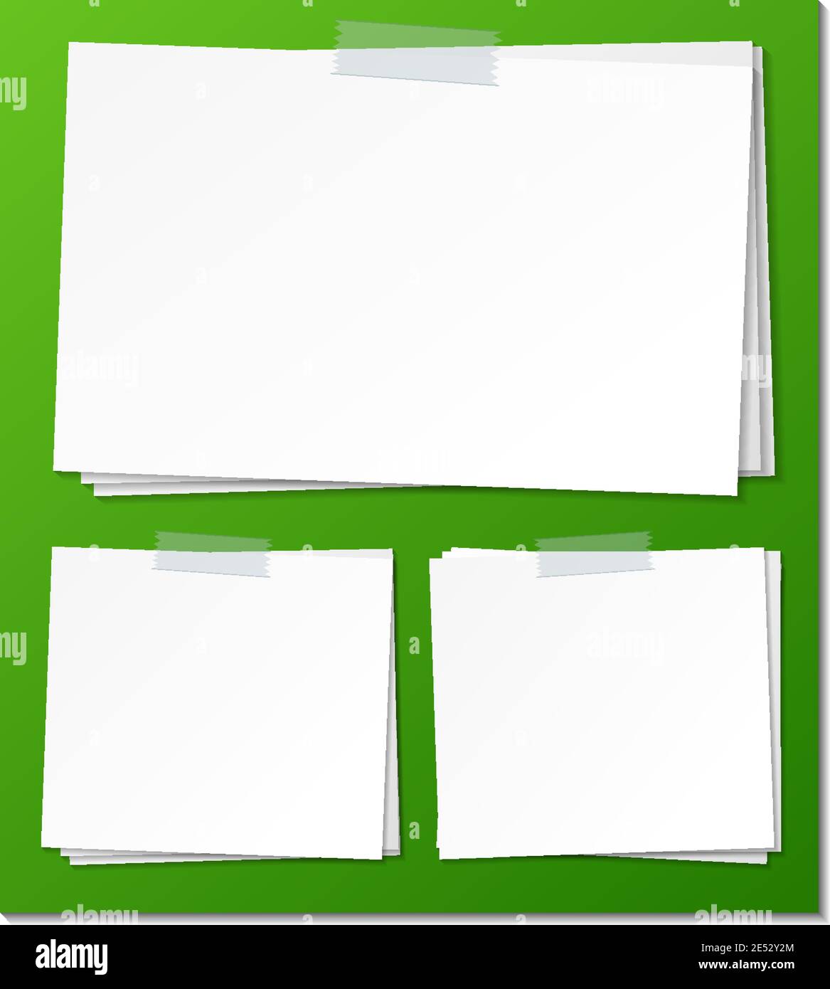 Set of empty sticky note paper template illustration Stock Vector Image ...