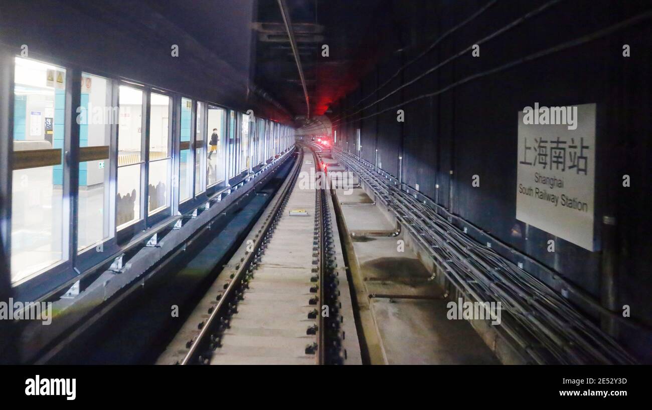 SHANGHAI, CHINA - JANUARY 25, 2021 - Citizens experience the Rail ...