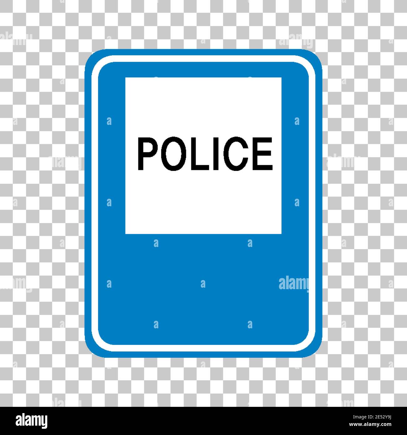 Police road sign isolated on transparent background illustration Stock ...