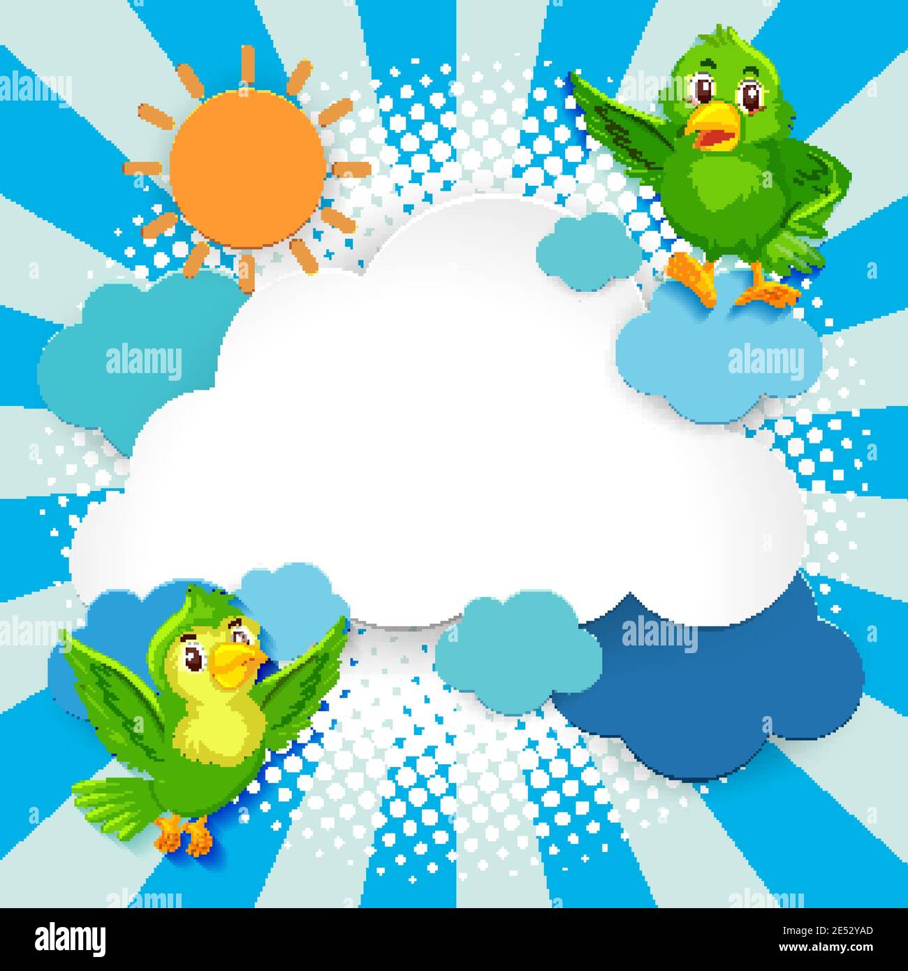 Bird fancy banner comic cartoon style illustration Stock Vector Image ...