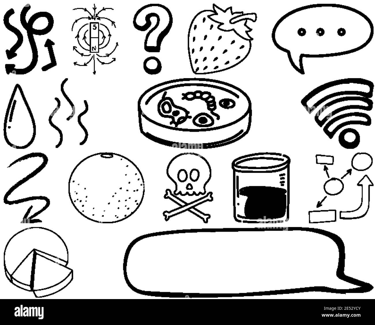 Set of item and symbol hand drawn doodle illustration Stock Vector ...