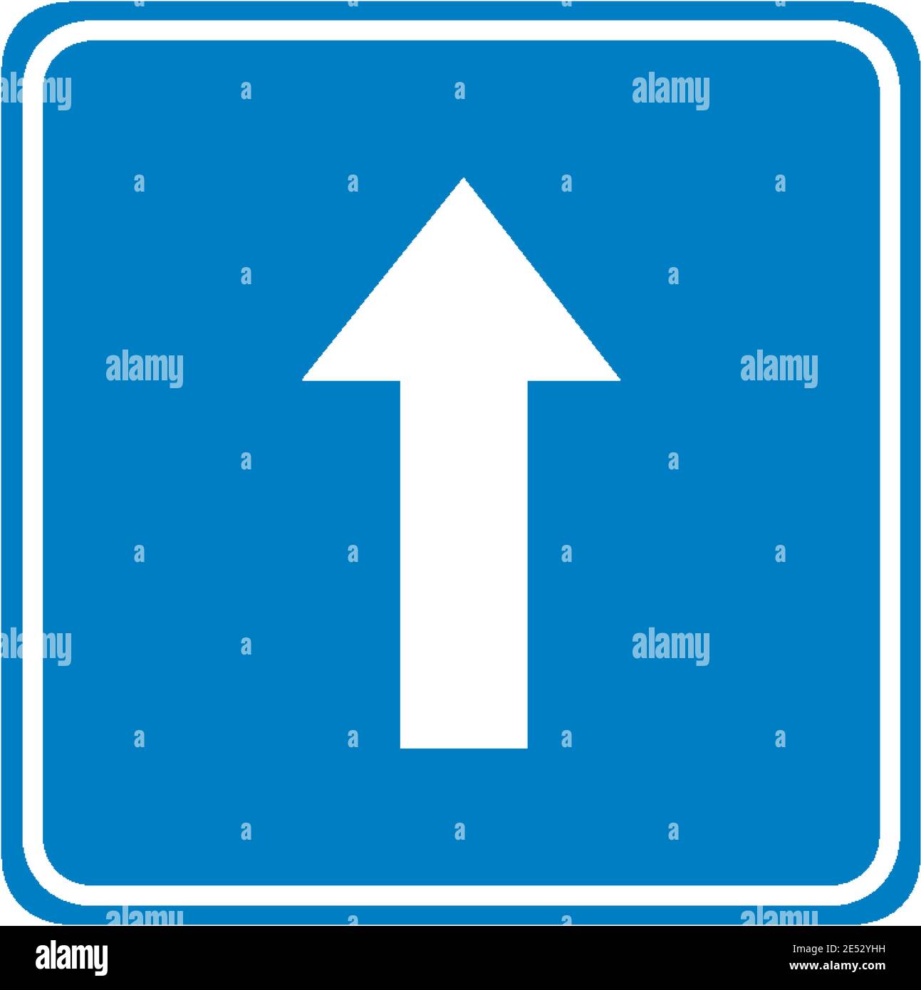 One way traffic sign isolated on white background illustration Stock ...
