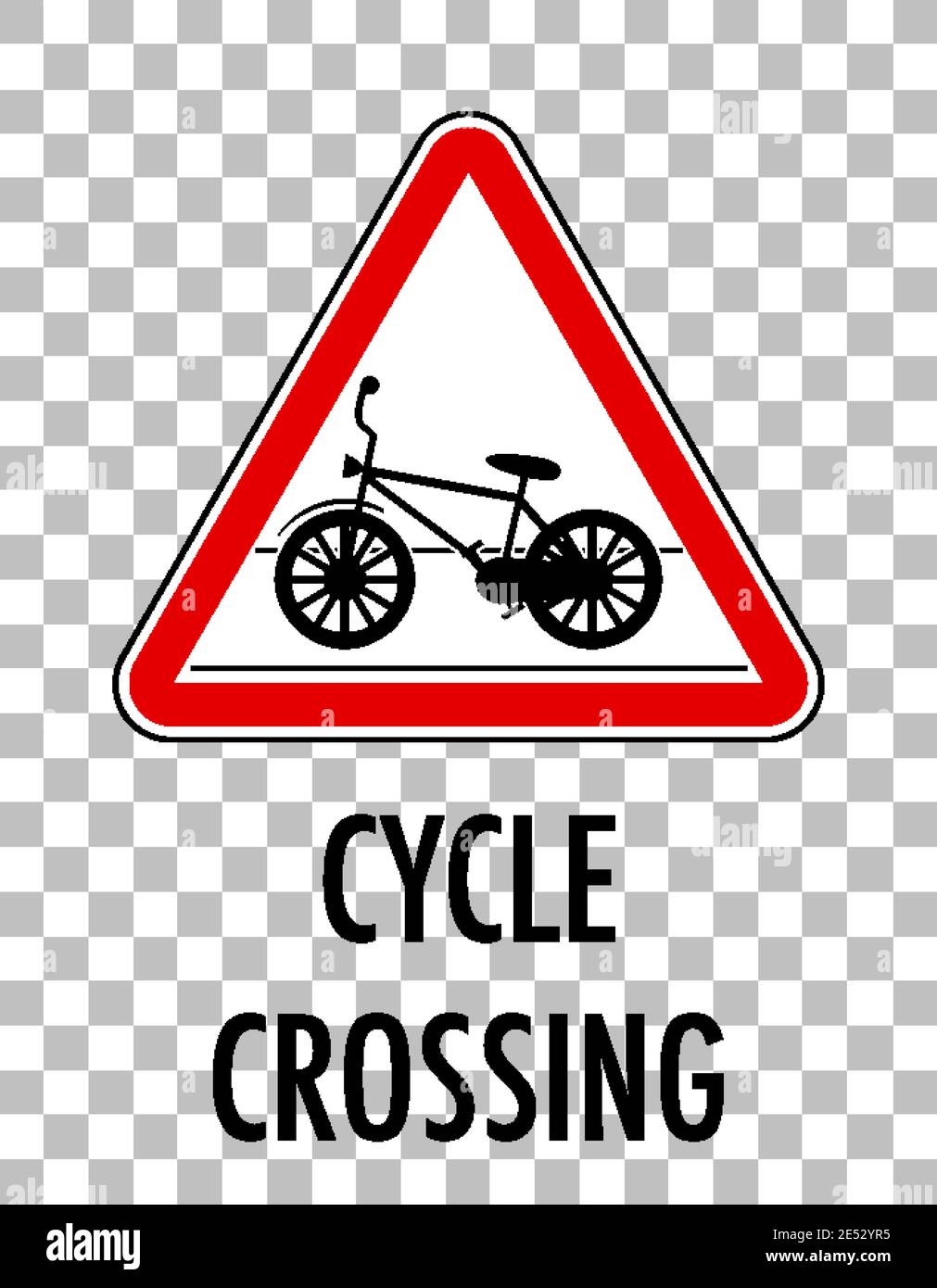 Cycle crossing sign isolated transparent background illustration Stock ...