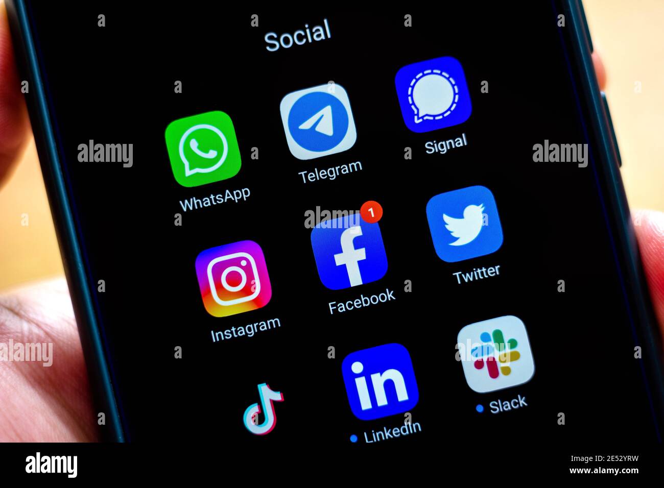 In this photo illustration the Whatsapp, Telegram, Signal, Instagram ...