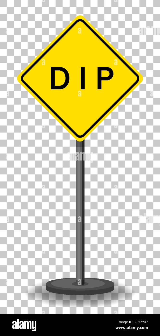 Highway warning sign dip Stock Vector Images - Alamy