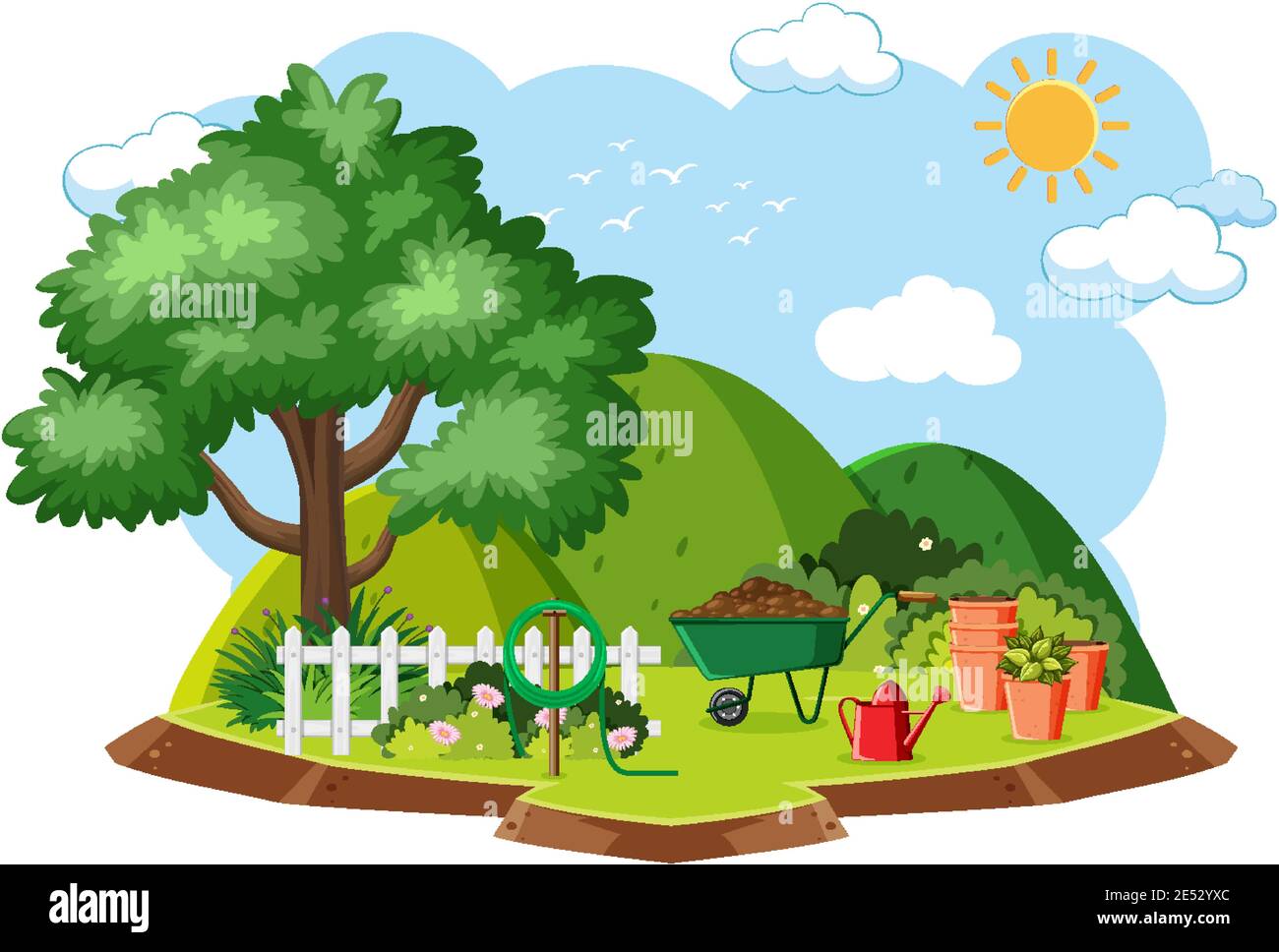 Nature outdoor landscape scene illustration Stock Vector Image & Art ...