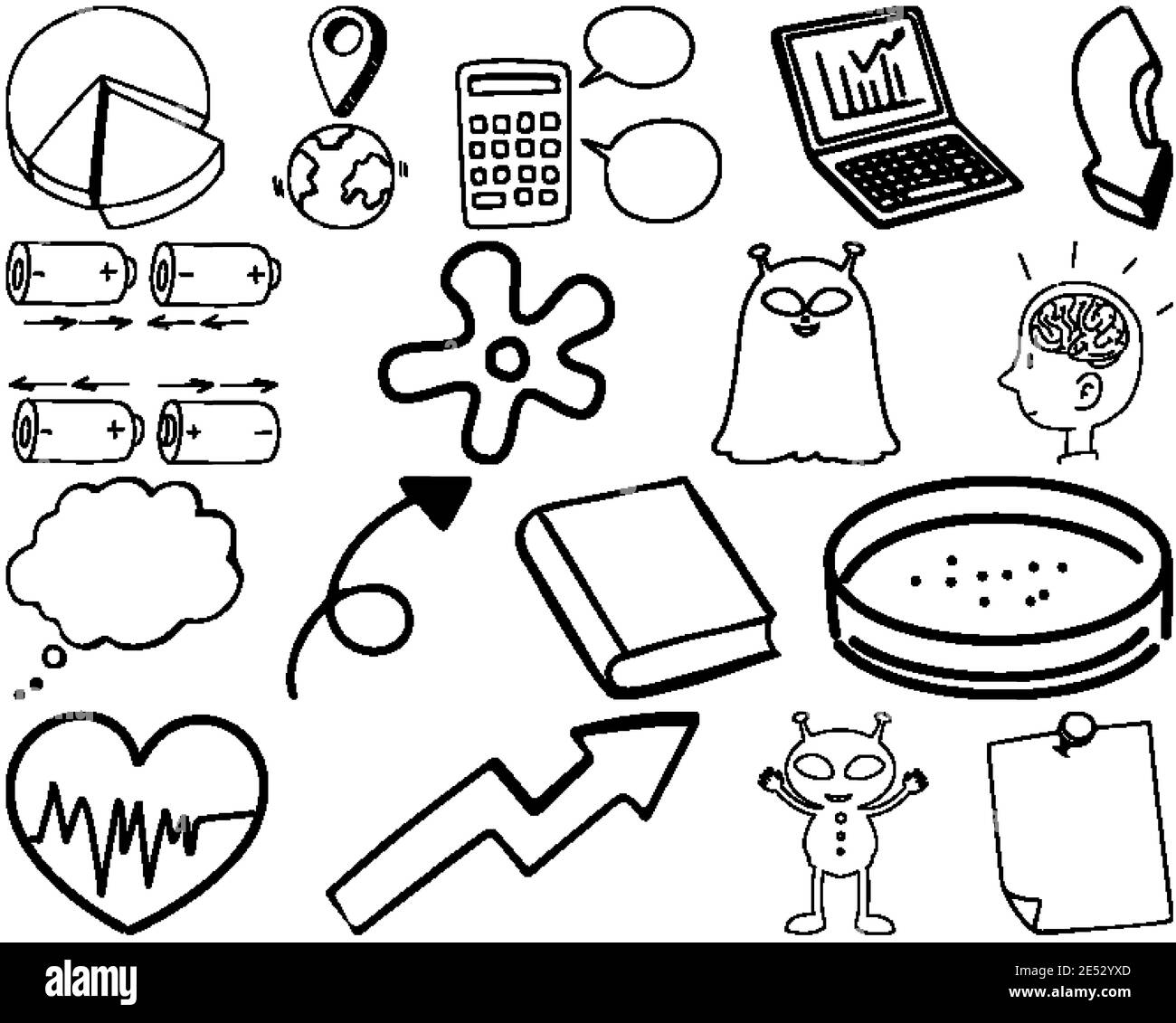 Set of item and symbol hand drawn doodle illustration Stock Vector ...