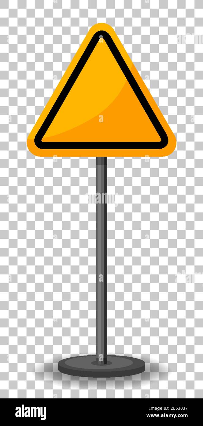 Empty yellow traffic sign on transparent background illustration Stock ...