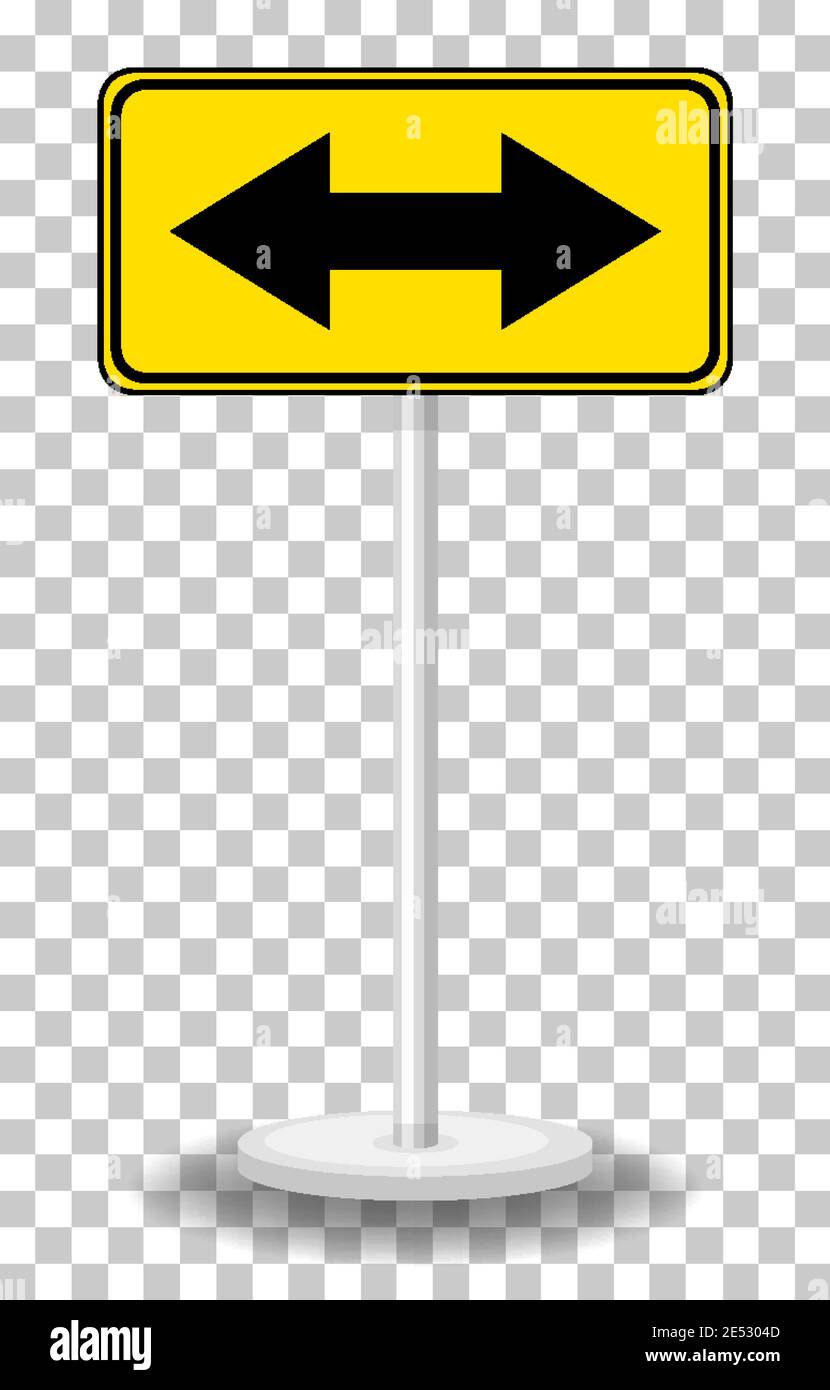 Yellow traffic warning sign on transparent background illustration ... Yellow traffic warning sign on transparent background illustration ...