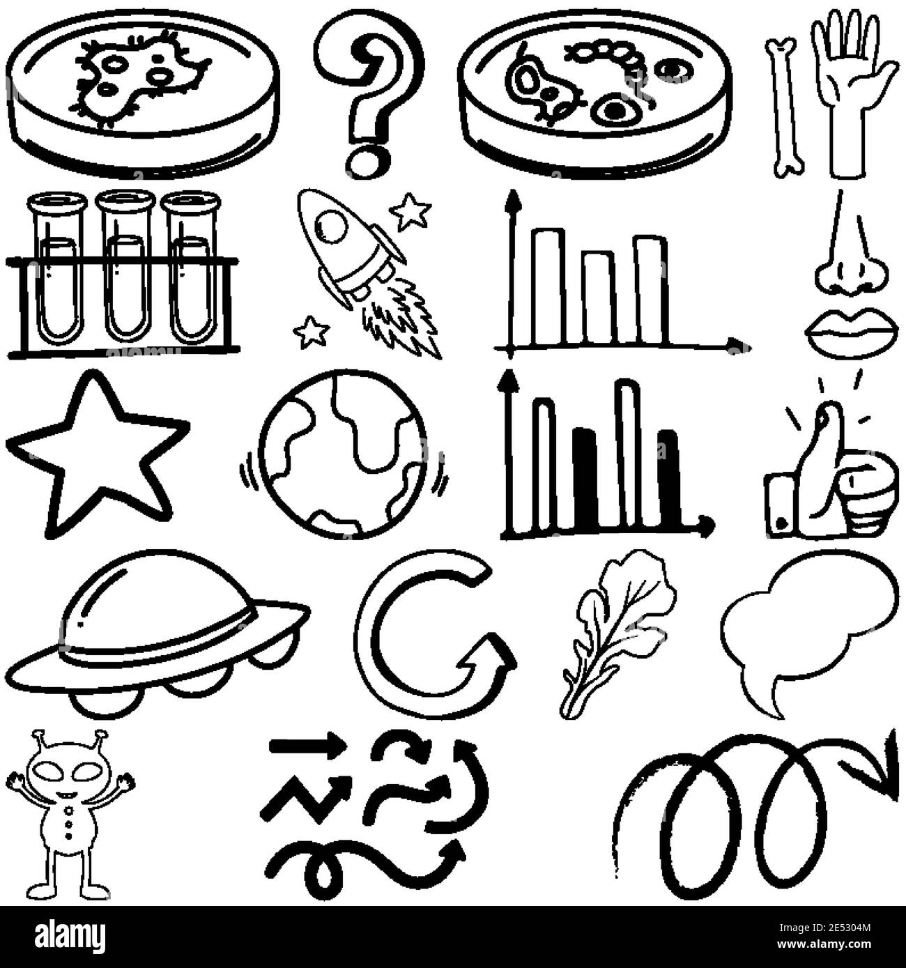 Set of item and symbol hand drawn doodle illustration Stock Vector ...