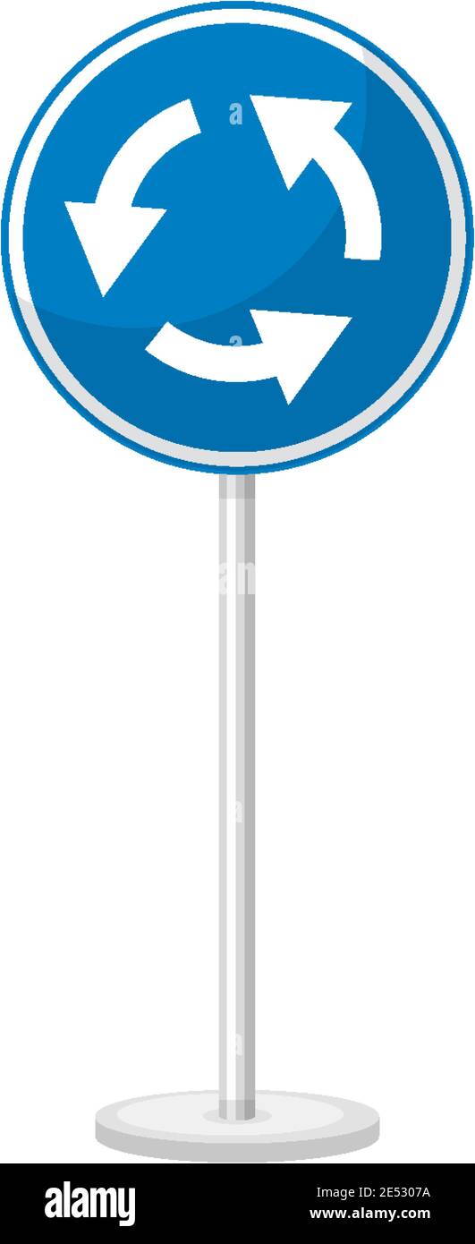 Blue traffic sign on white background illustration Stock Vector Image ...