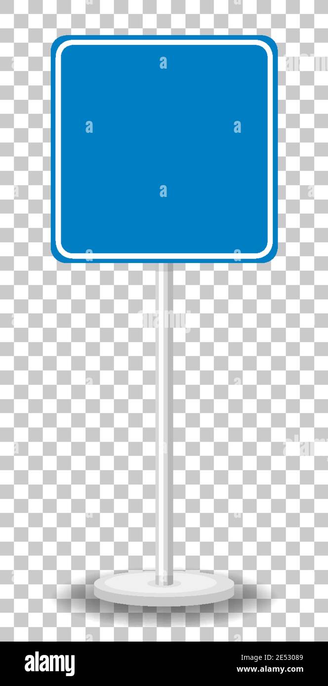 Blue traffic sign on transparent background illustration Stock Vector ...