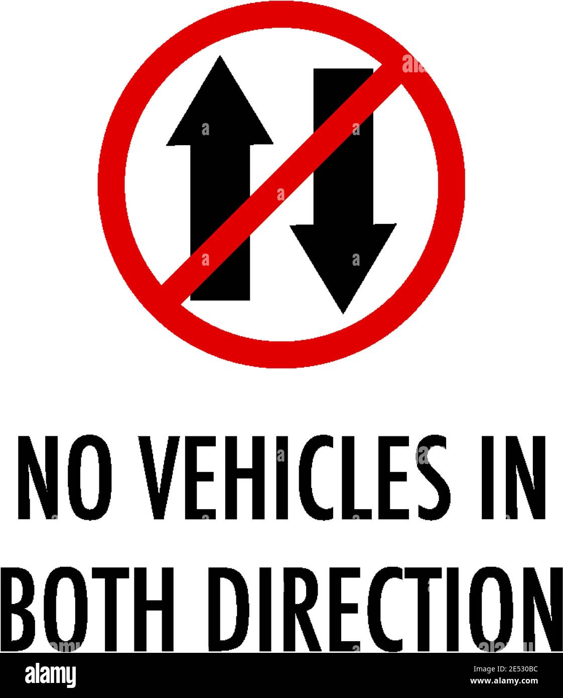 No vehicles in both direction sign on white background illustration ...