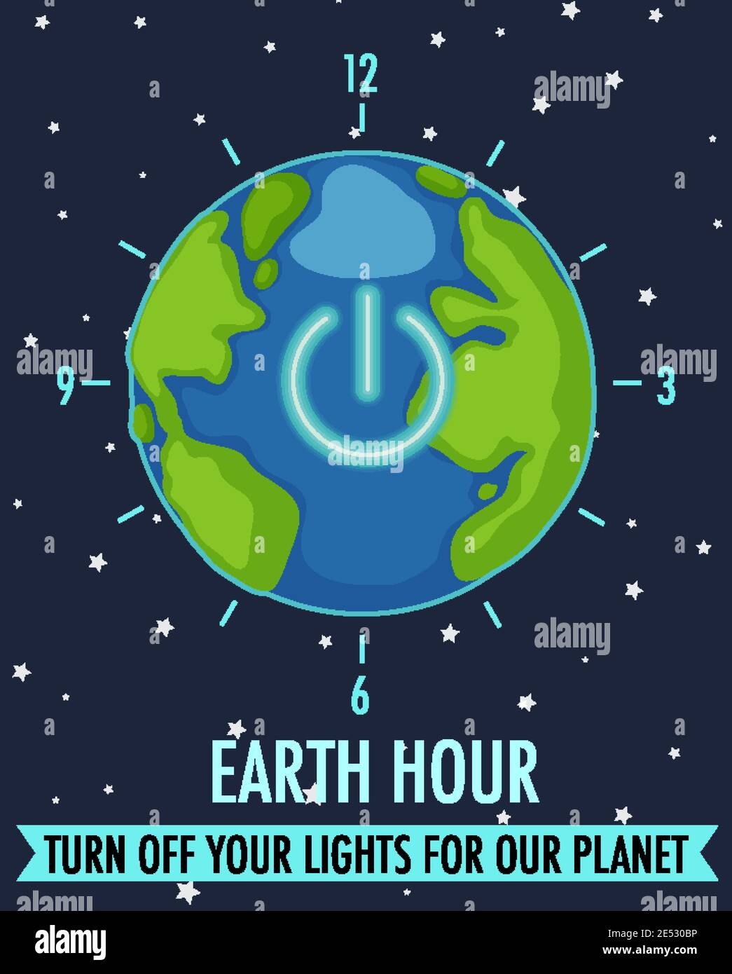 Earth Hour campaign poster or banner turn off your lights for our ...