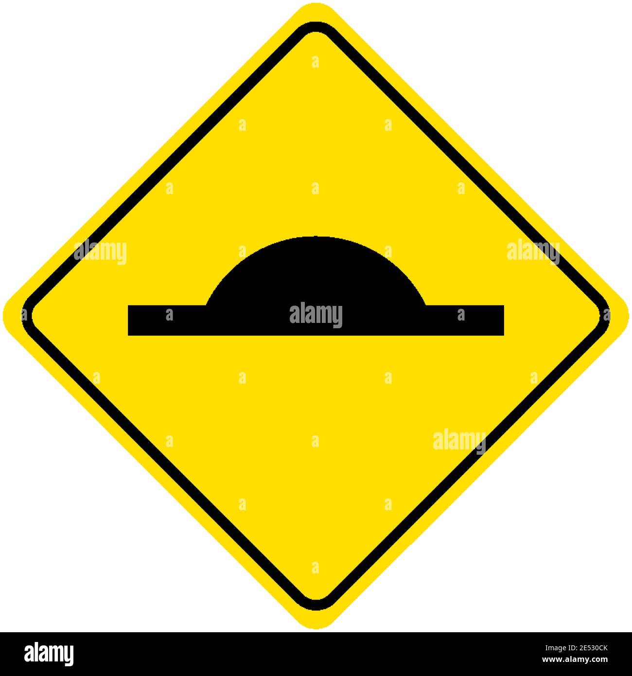 Speed bump traffic sign isolated on white background illustration Stock ...