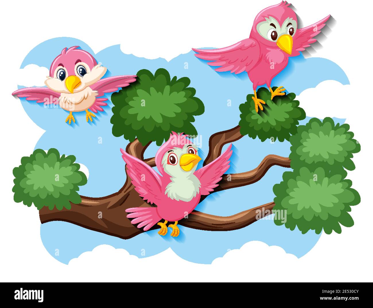 Happy bird flying in nature illustration Stock Vector Image & Art - Alamy