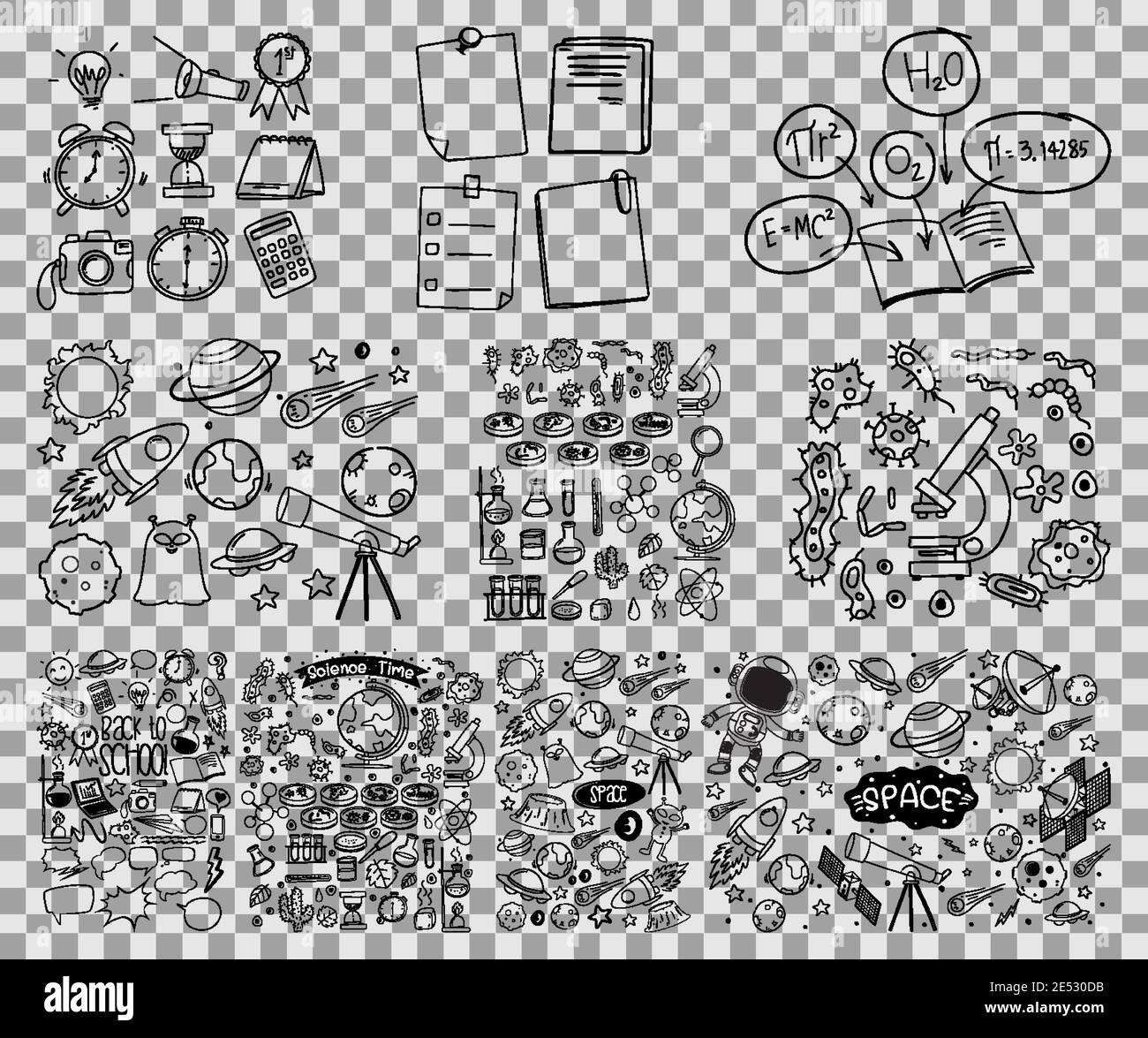 Set of object and symbol hand drawn doodle on transparent background ...