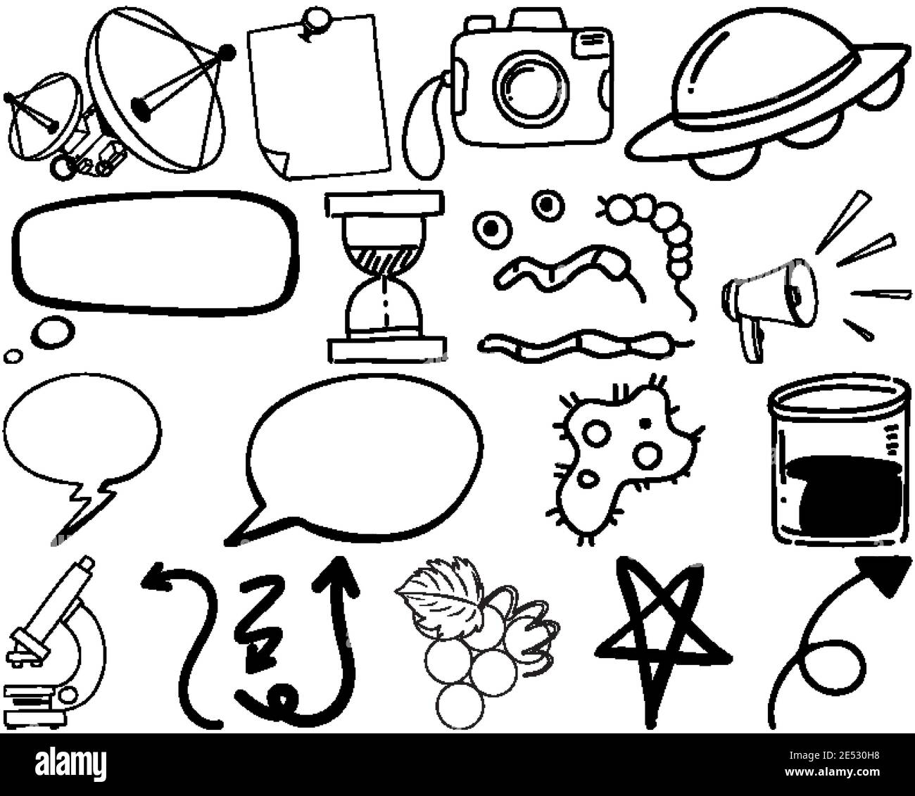Set of item and symbol hand drawn doodle illustration Stock Vector ...