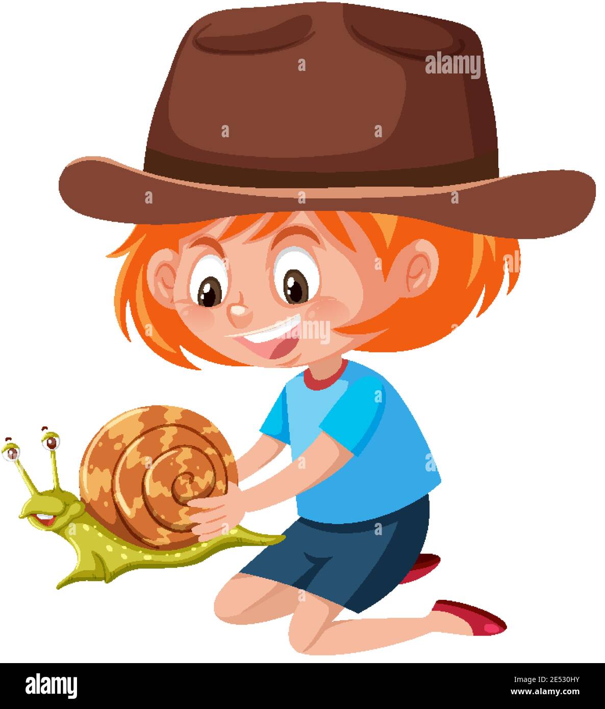 Girl holding cute animal cartoon character isolated on white background ...