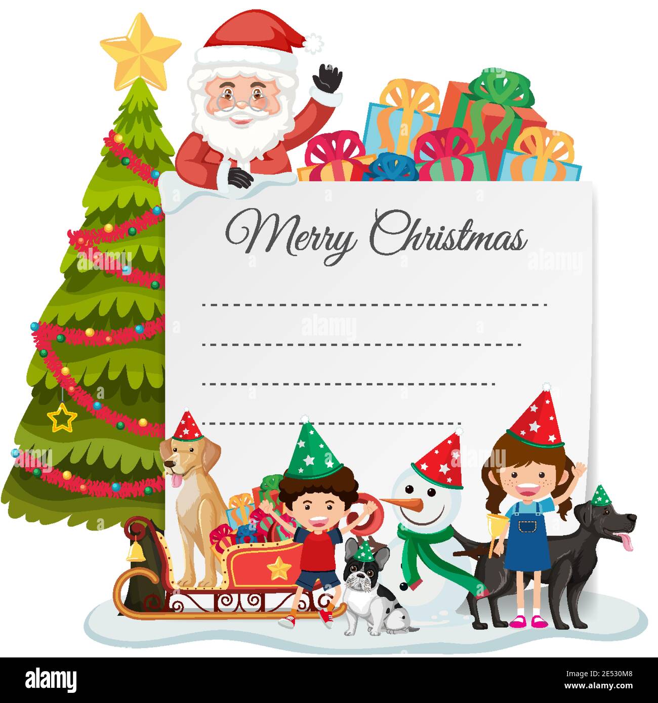 Blank Christmas note template illustration Stock Vector Image & Art - Alamy