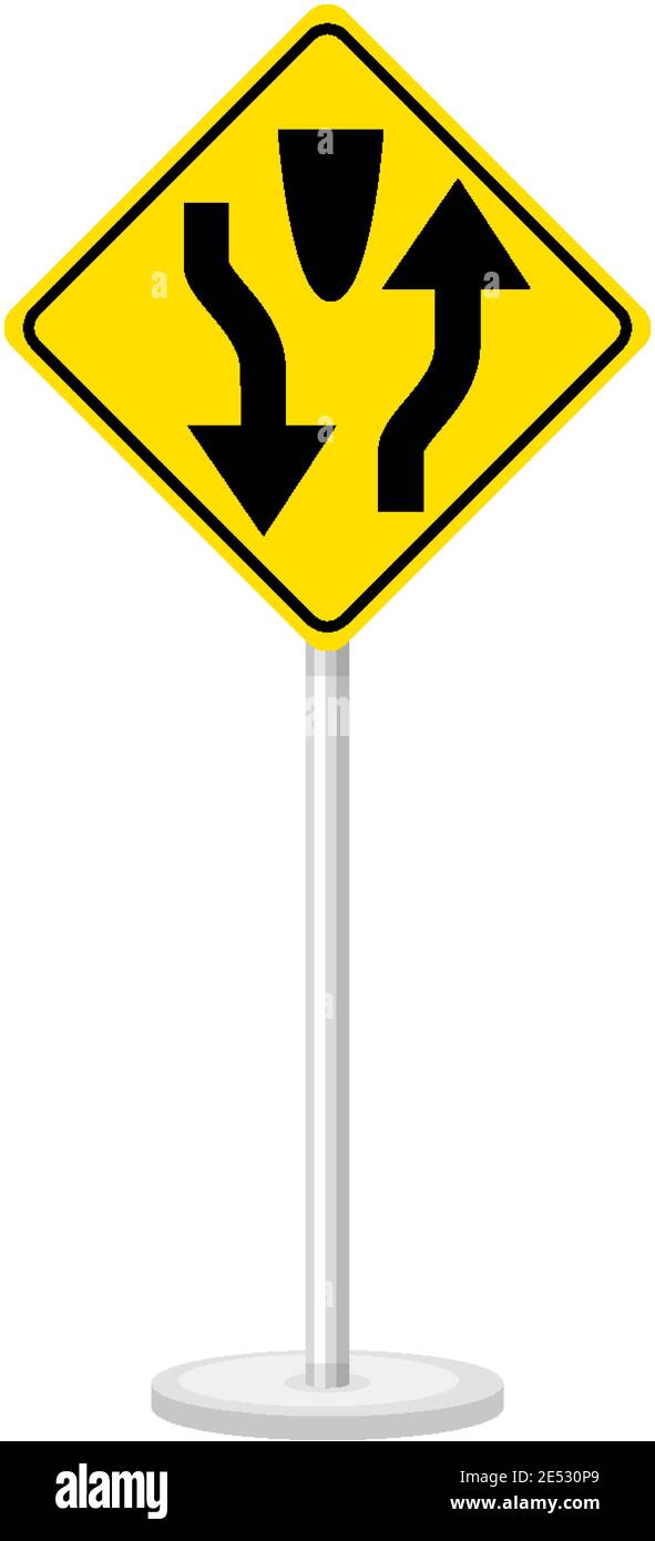 Yellow traffic warning sign on transparent background illustration ...