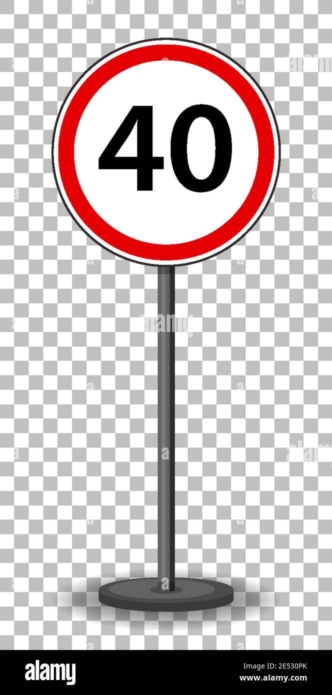Red traffic sign on transparent background illustration Stock Vector ...