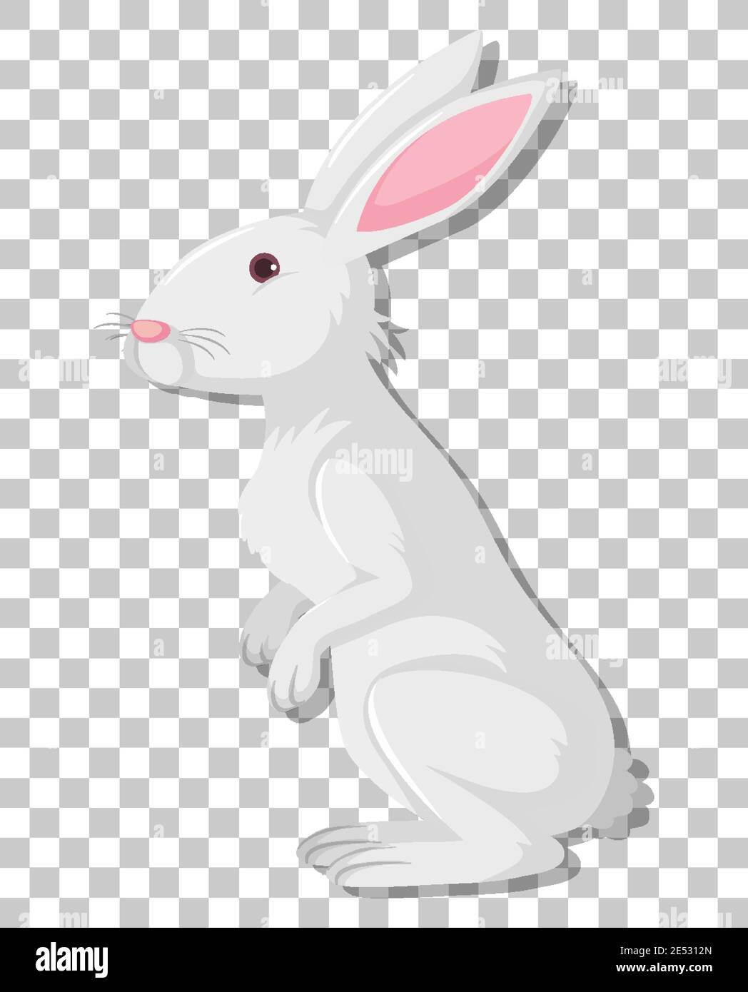 White rabbit cartoon isolated on transparent background illustration ...