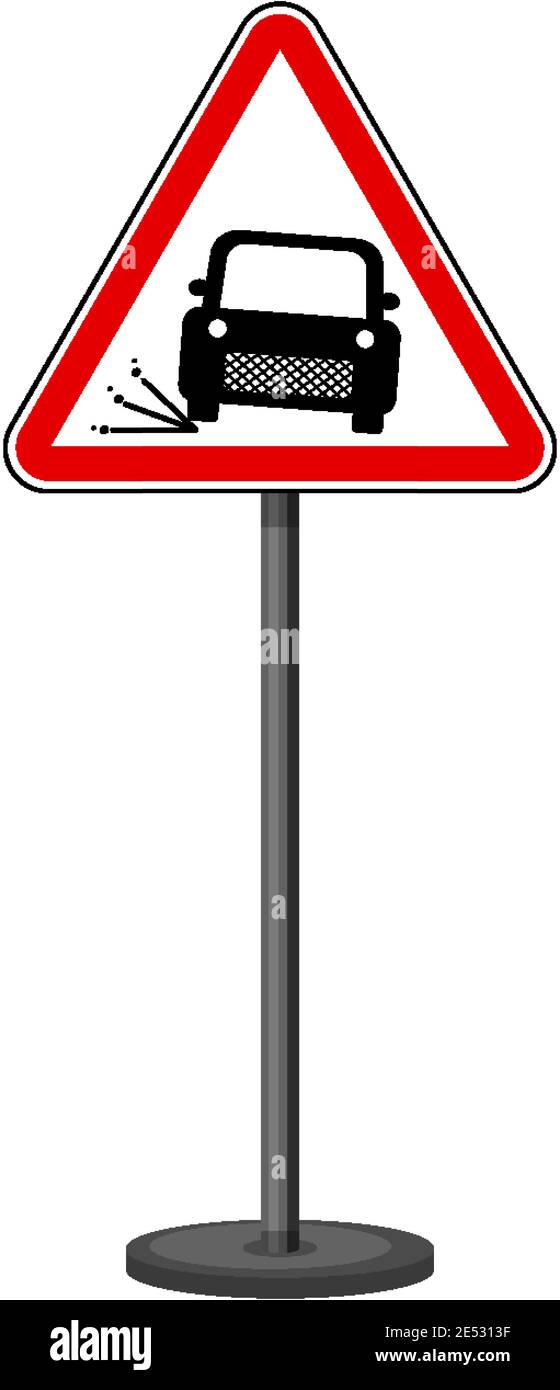 Loose gravel sign with stand isolated on white background illustration ...