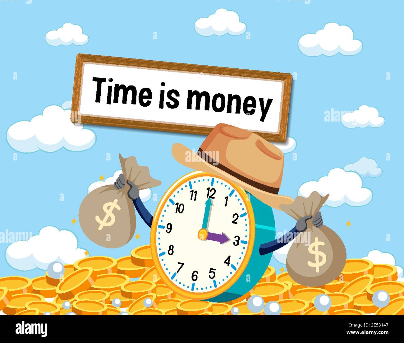Idiom poster with Time is money illustration Stock Vector Image & Art ...