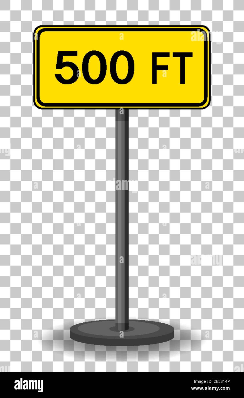 Yellow traffic warning sign on transparent background illustration ...