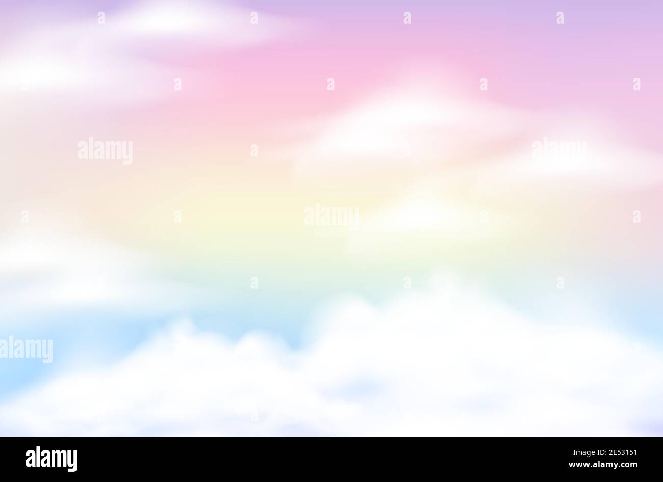Rainbow Pastel Blurred Sky Background Illustration Stock Vector Image