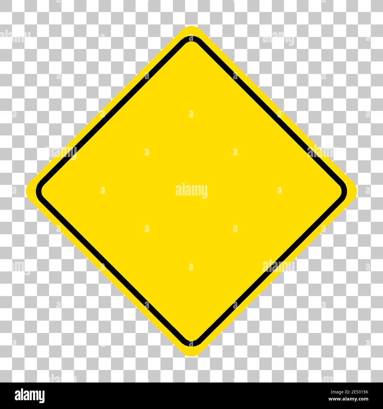 Yellow traffic warning sign on transparent background illustration ...