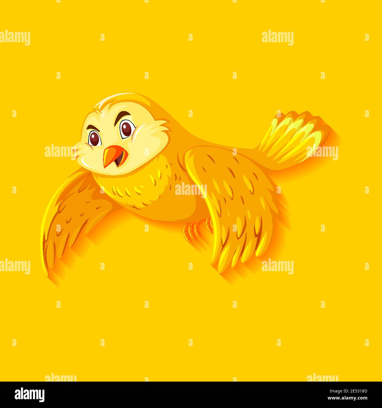 Cute yellow bird cartoon character illustration Stock Vector Image ...