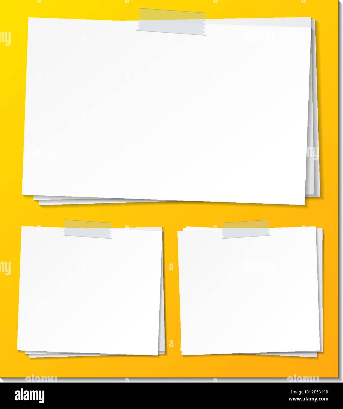 Set of empty sticky note paper template illustration Stock Vector Image ...