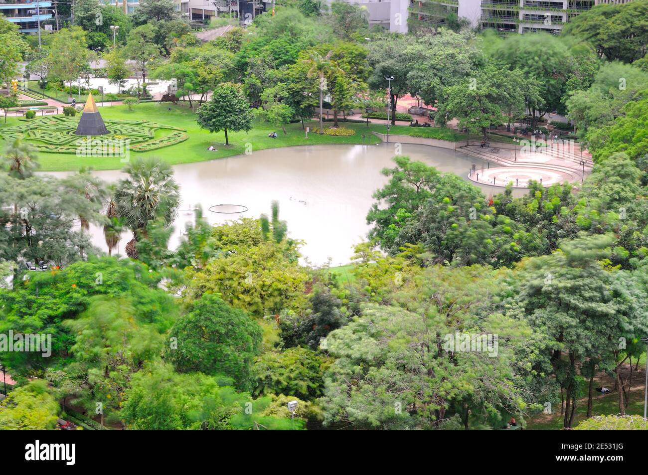 An Aerial View of a Park (long time exposure Stock Photo - Alamy