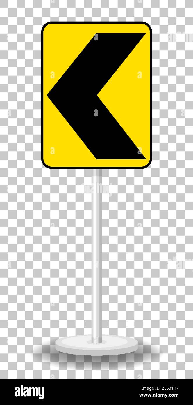 Yellow traffic warning sign on transparent background illustration ...