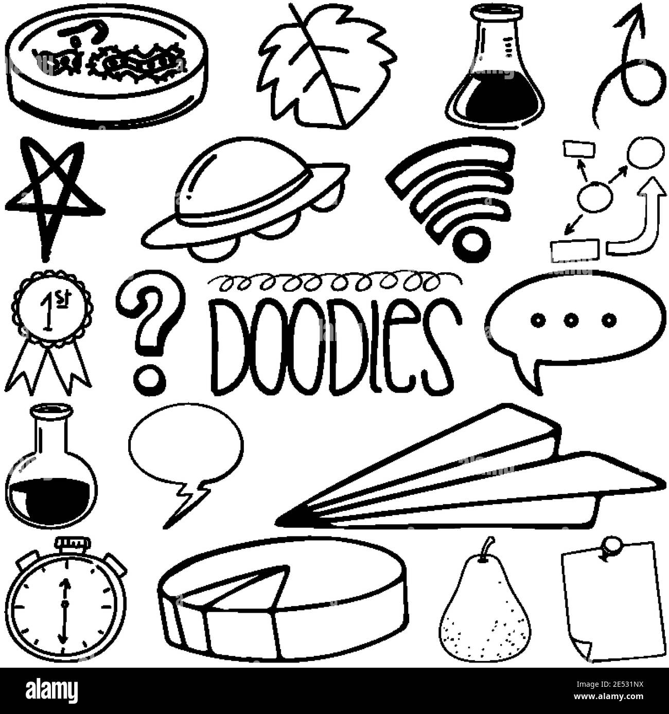 Set of item and symbol hand drawn doodle illustration Stock Vector ...
