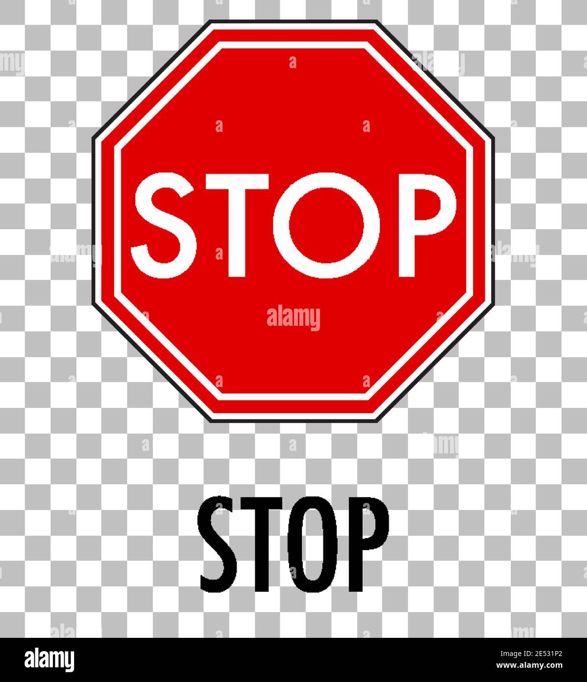 Red traffic sign on transparent background illustration Stock Vector ...