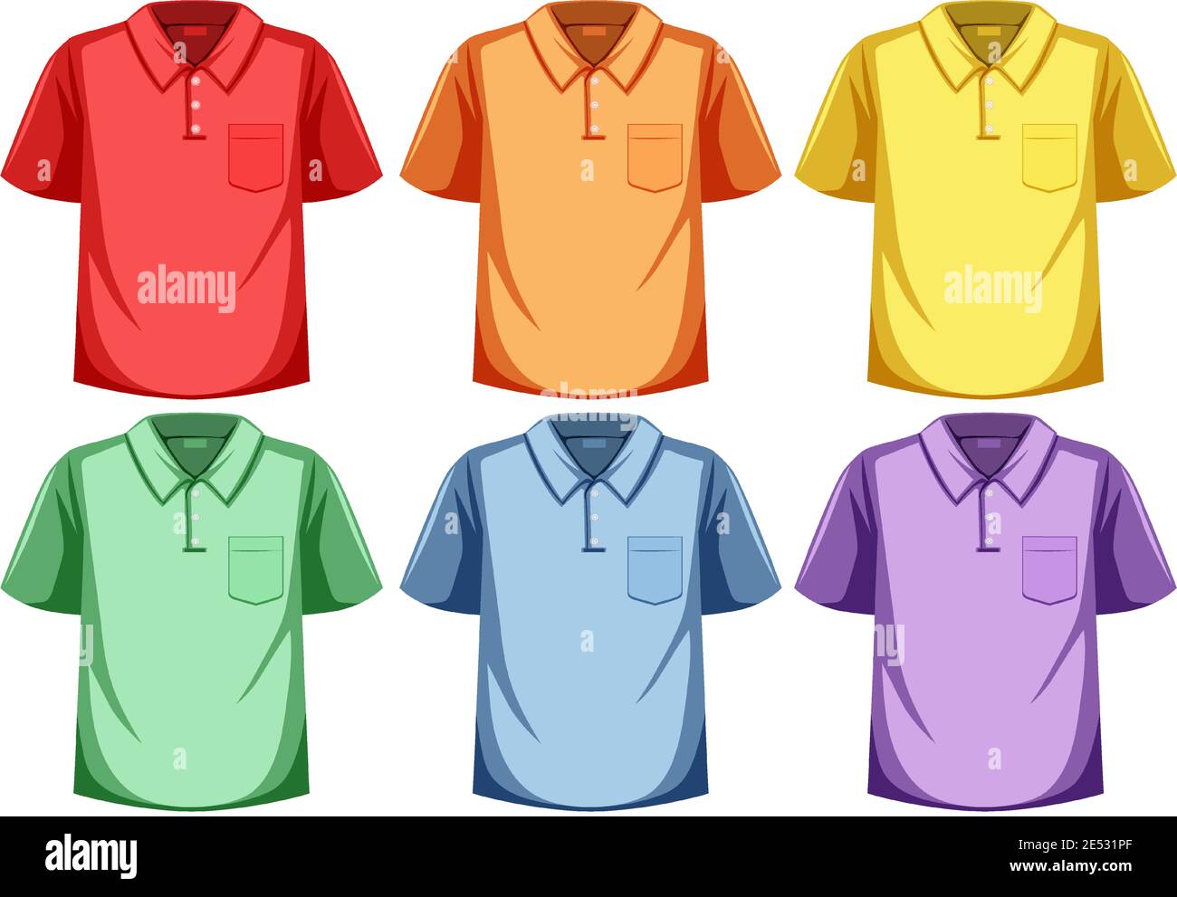 Set of polo shirt different color illustration Stock Vector Image & Art ...