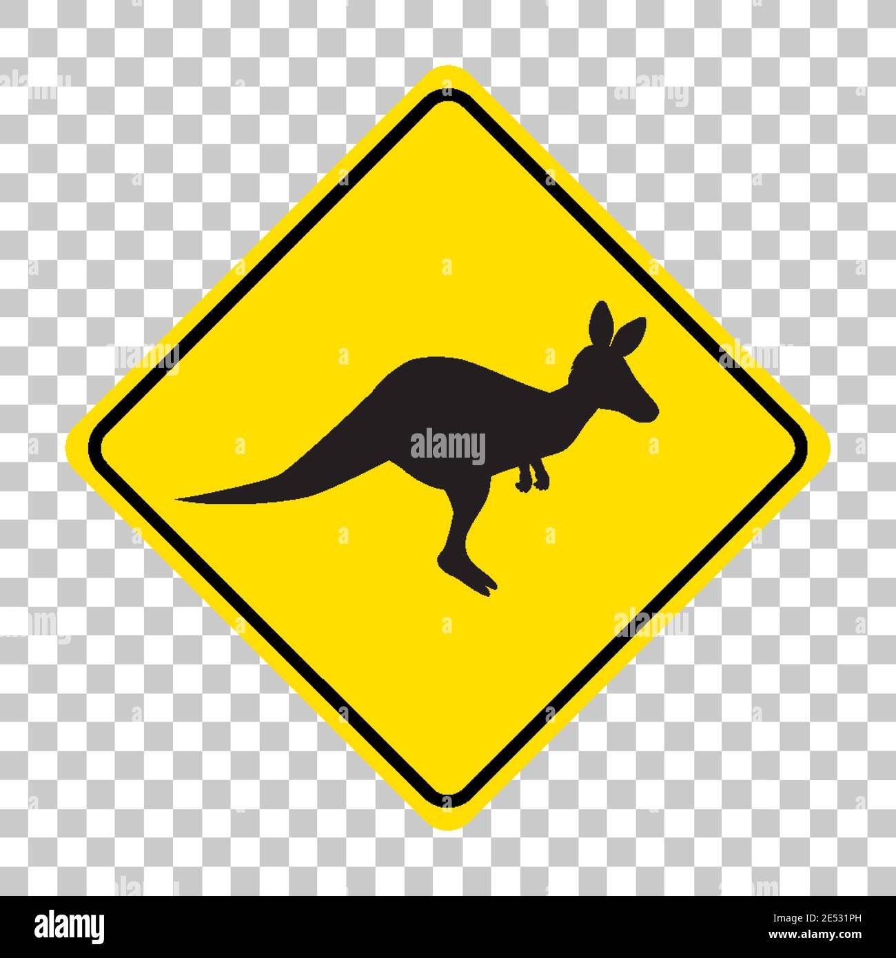 Kangaroo crossing sign isolated on transparent background illustration ...
