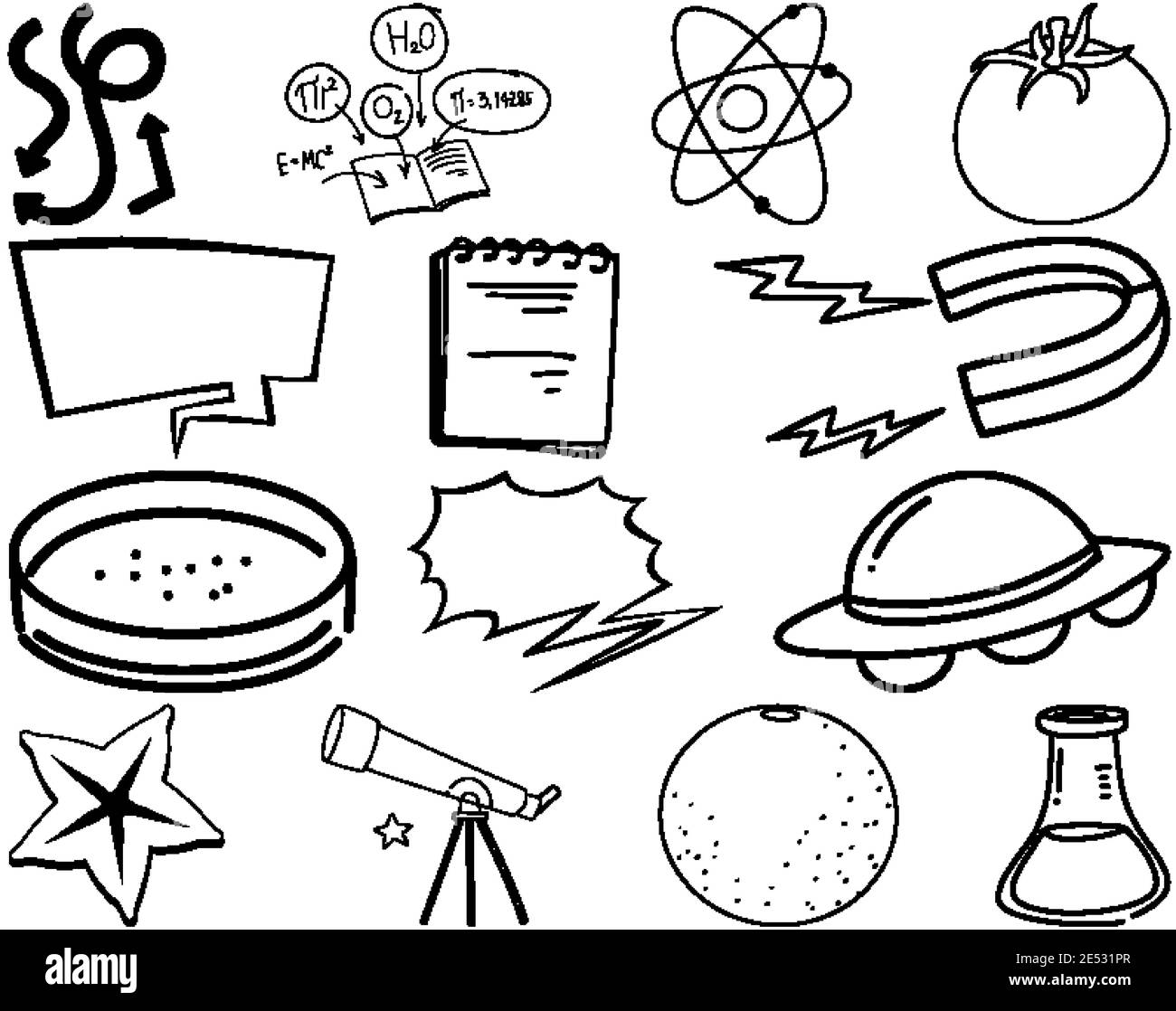 Set of item and symbol hand drawn doodle illustration Stock Vector ...