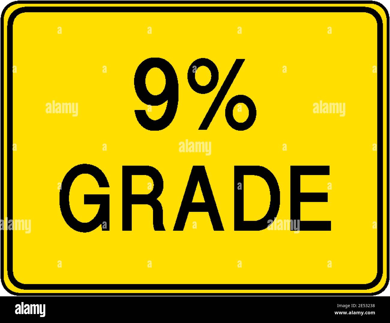 9% grade sign isolated on white background illustration Stock Vector ...