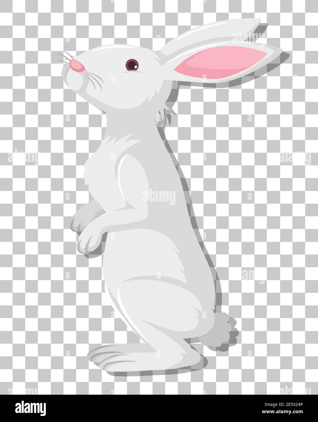 White rabbit cartoon isolated on transparent background illustration ...