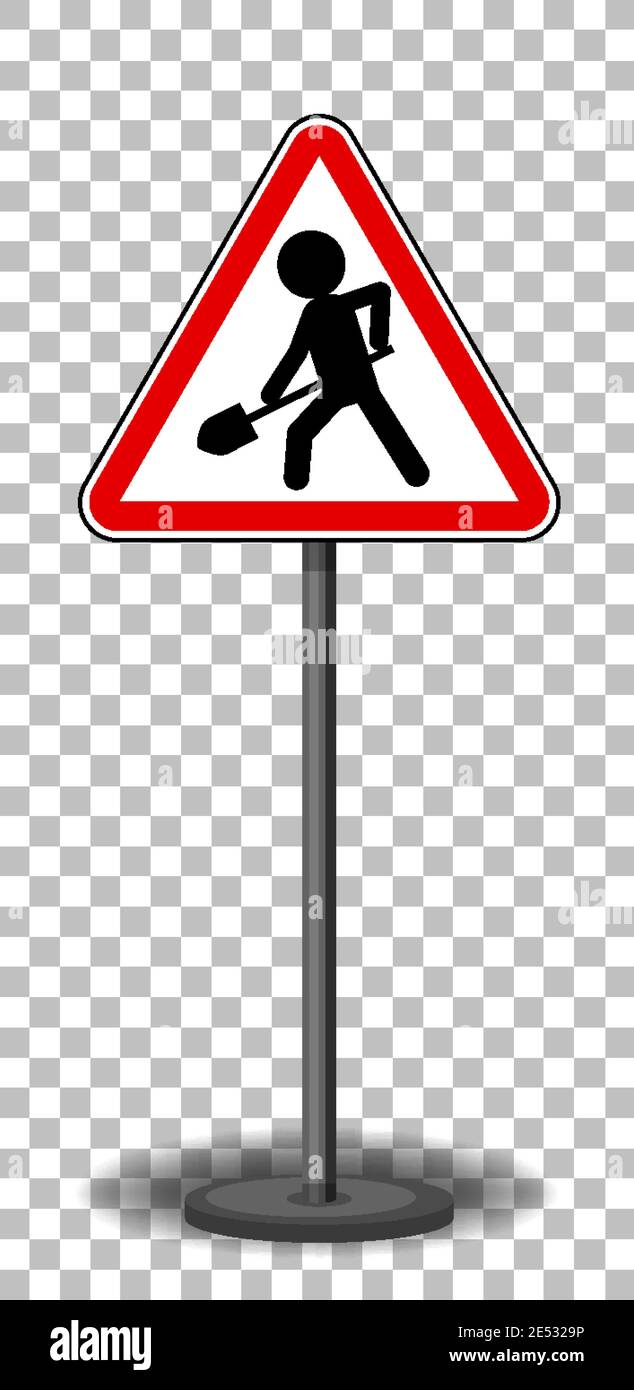 Man at work sign with stand isolated on transparent background ...