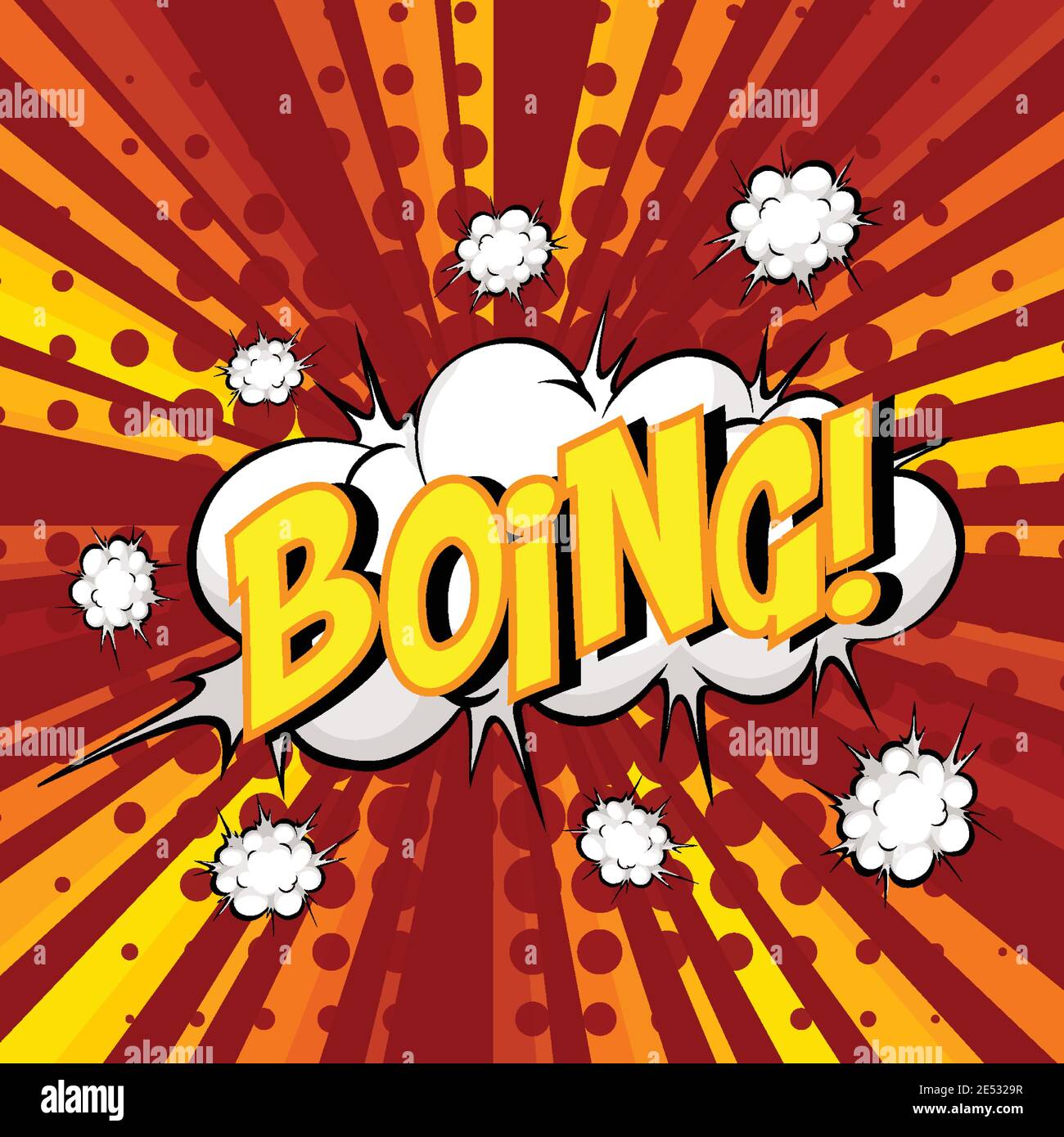 BOING wording comic speech bubble on burst illustration Stock Vector ...
