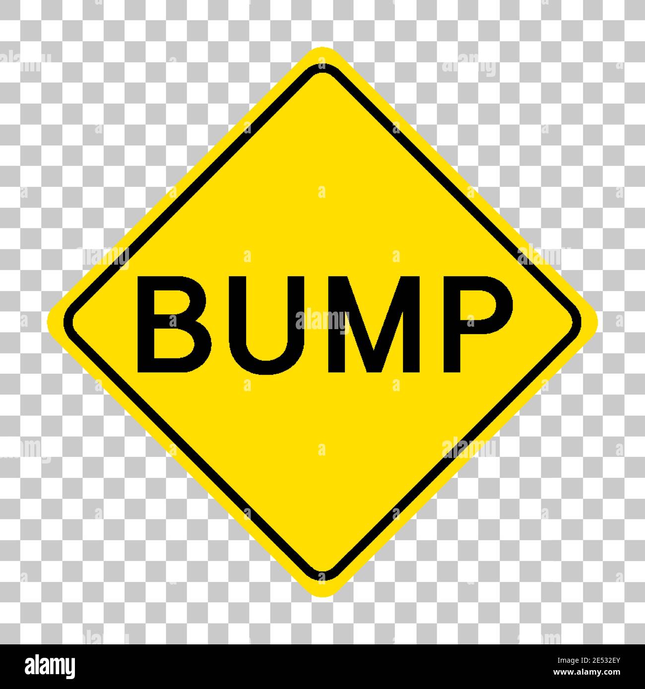 Yellow traffic warning sign on transparent background illustration ...