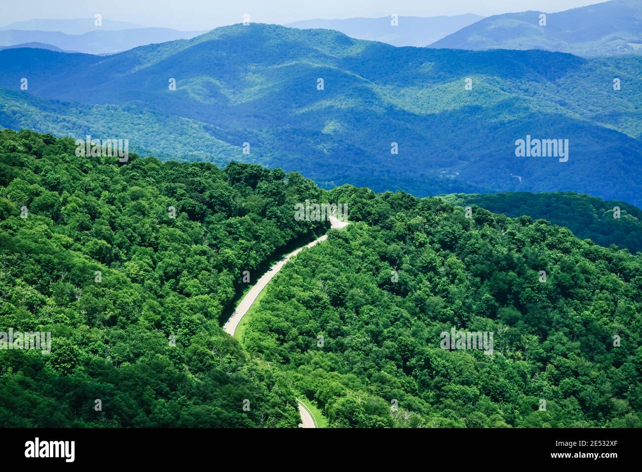 A road in the Appalachian Mountains of North Carolina and Tennessee ...