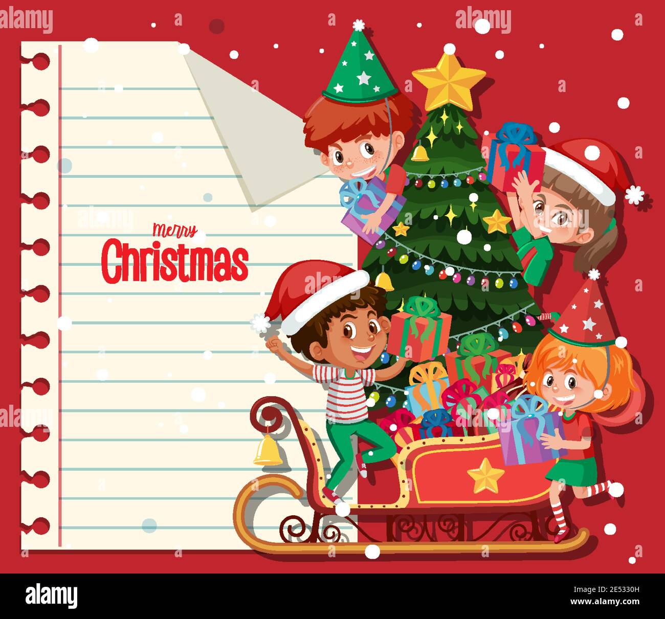 Blank Christmas note template illustration Stock Vector Image & Art - Alamy