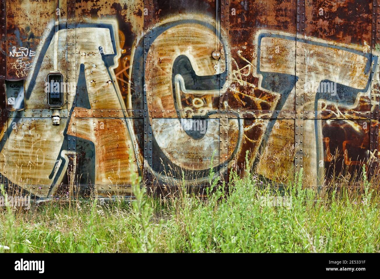 Graffiti in an old railroad yard in Erie, Pennsylvania Stock Photo - Alamy